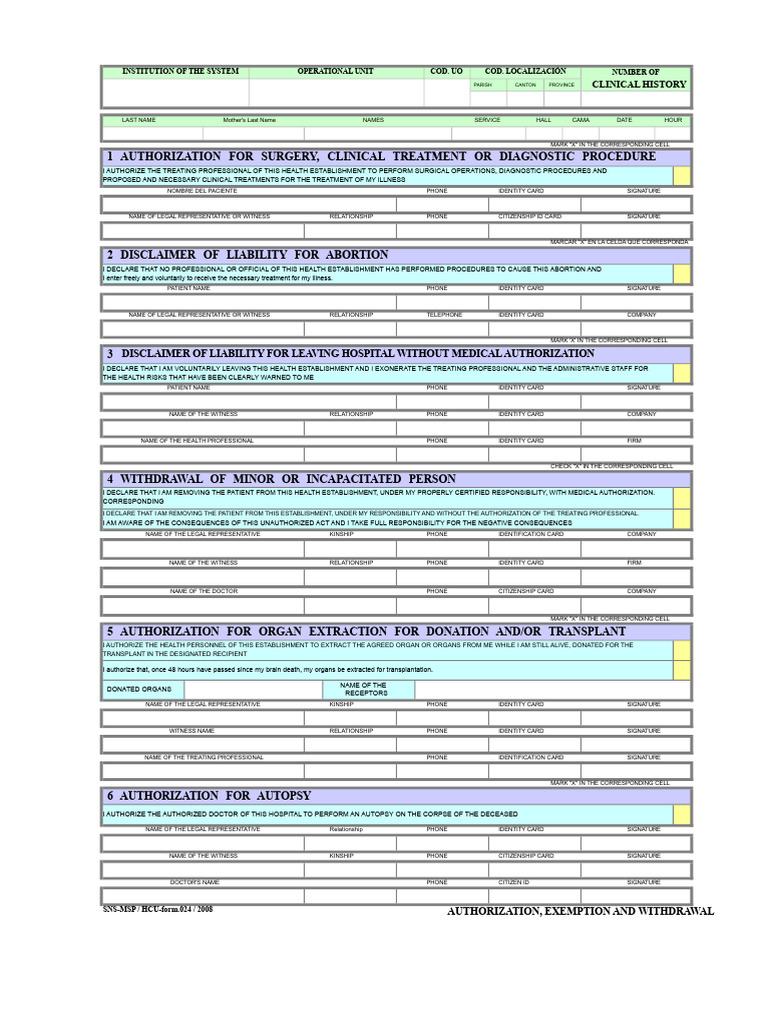 Form 024 Authorizations and Informed Consent | PDF | Anesthesia ...