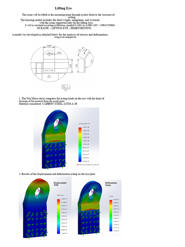 Lifting Eye Design and Analysis Guide | PDF | Deformation (Engineering ...