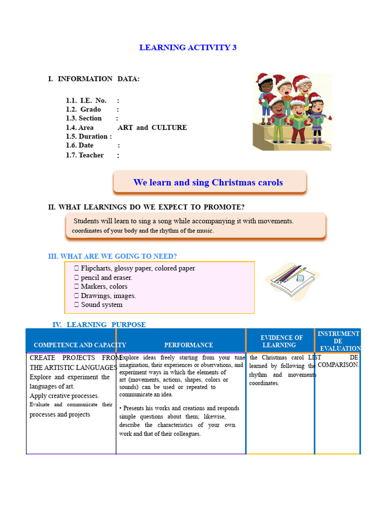 D3 A2 SESSION We learn and sing Christmas carols (1) | PDF | Songs | Rhythm