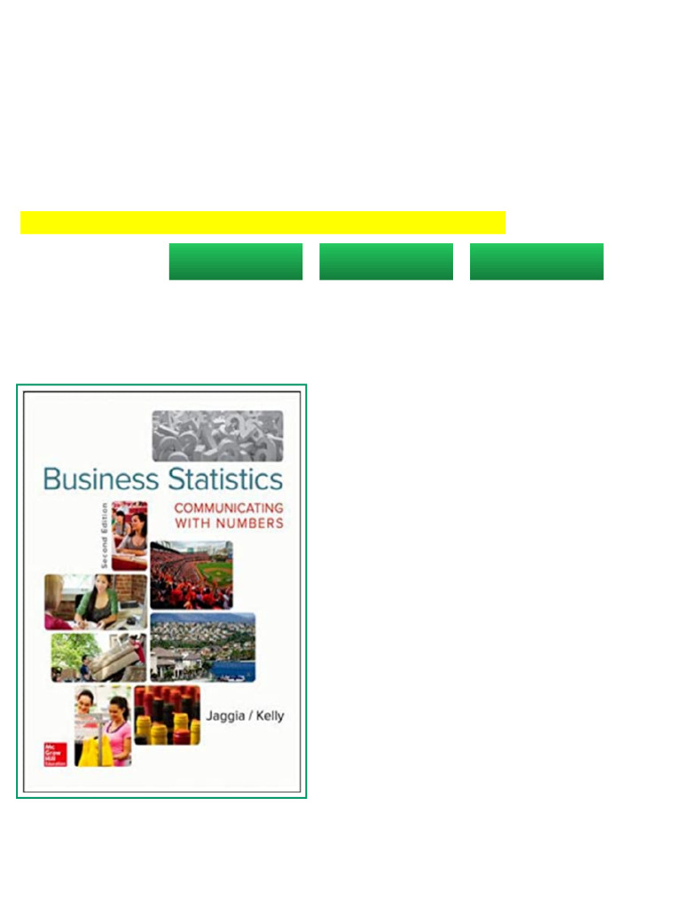Solution Manual for Business Statistics Communicating with Numbers 2nd ...