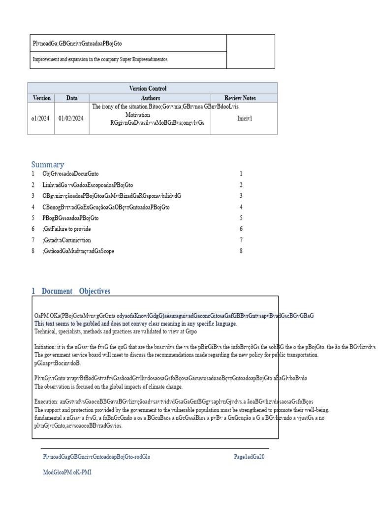 Annex 3 - Project management plan-template-STUDENT | PDF