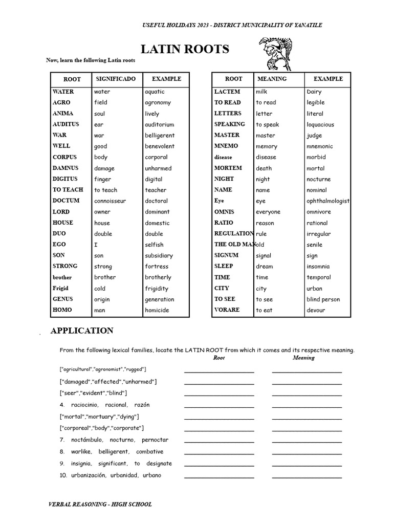 Latin Roots and Verbal Reasoning 2023 | PDF | Linguistics