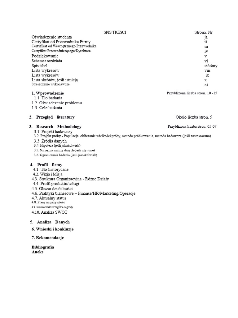 Spis Treści SIP | PDF