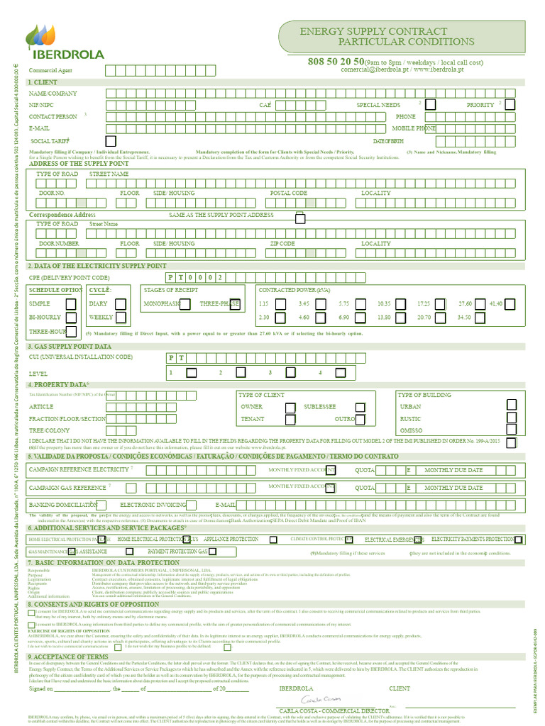 Iberdrola Form | PDF | Payments | Invoice