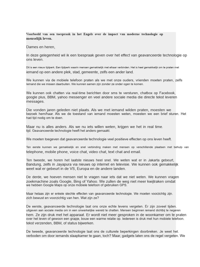 Toespraak | PDF