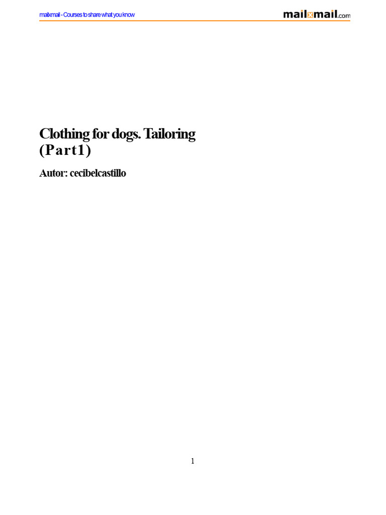 Dog Clothing Manufacturing Part 1 38285 Complete | PDF | Clothing ...