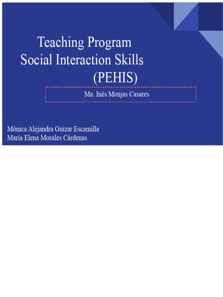 Social Skills Teaching Program for Kids | PDF | Social Skills ...