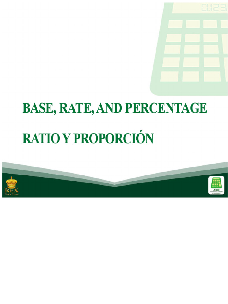 Base, Tasa y Porcentaje en Negocios | PDF | Porcentaje | Matemáticas