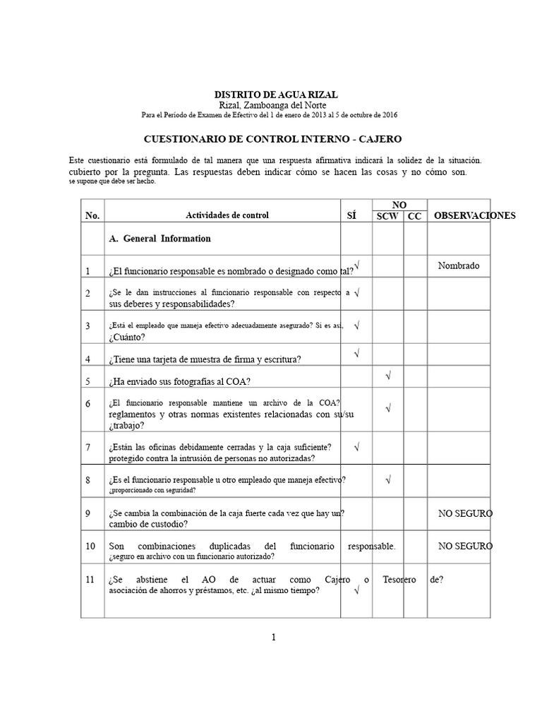 Anexo F-ICQ (Cajero) Borrador | PDF | Cheque | Contabilidad