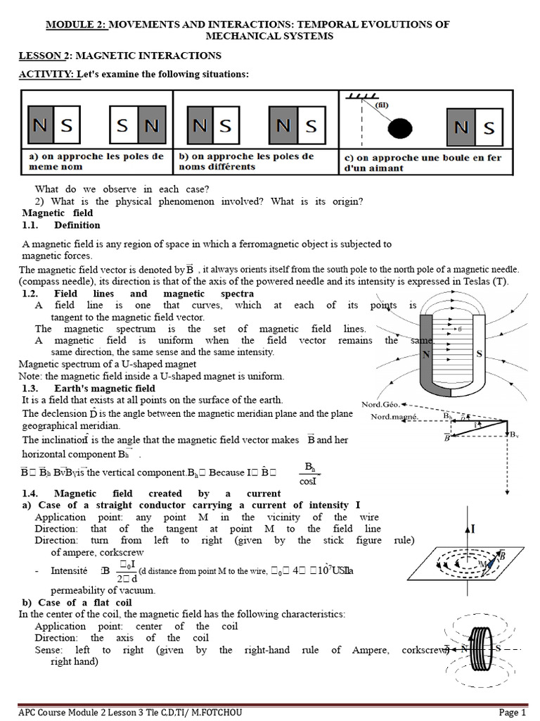 Course + Tutorial Module 2 Lesson 3 PHYS Tle C, D, TI | PDF | Magnetic ...