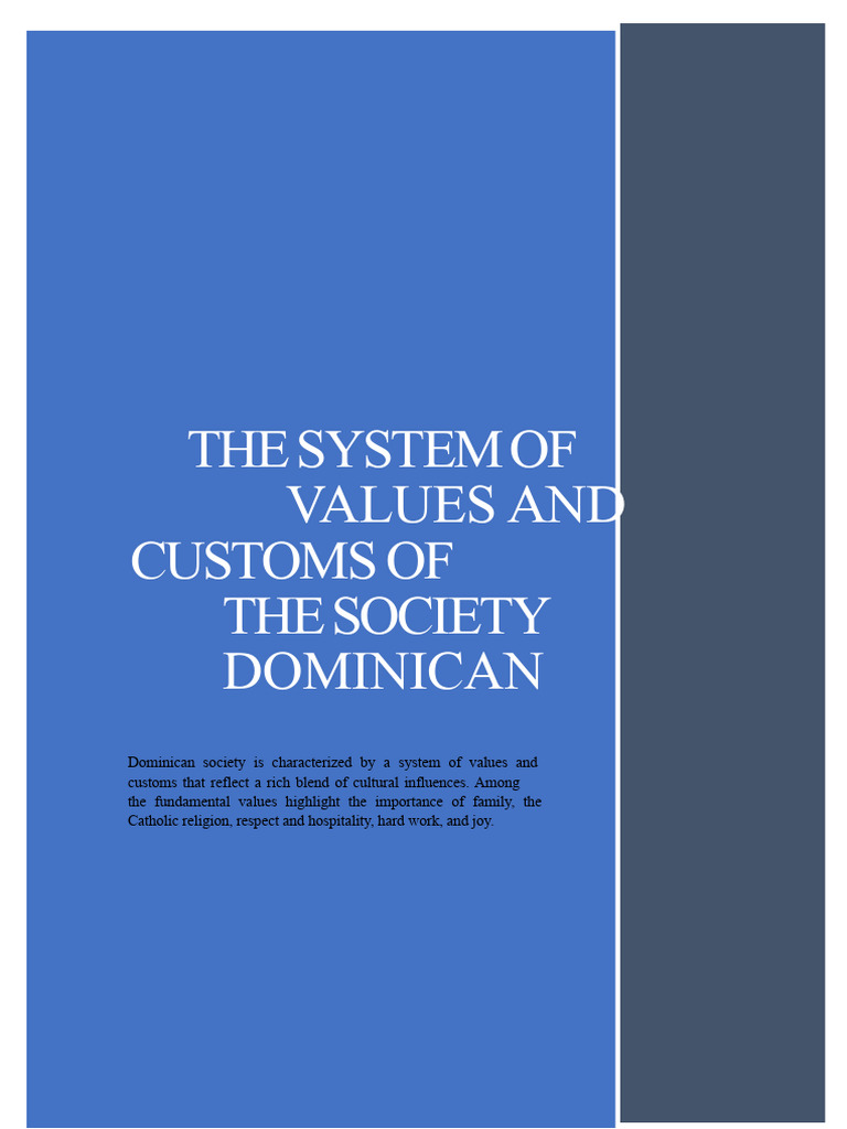System of Values and Customs in The Dominican Republic | PDF | Value ...
