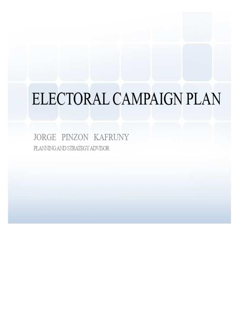 Electoral Campaign Strategy Overview | PDF | Political Campaigns ...