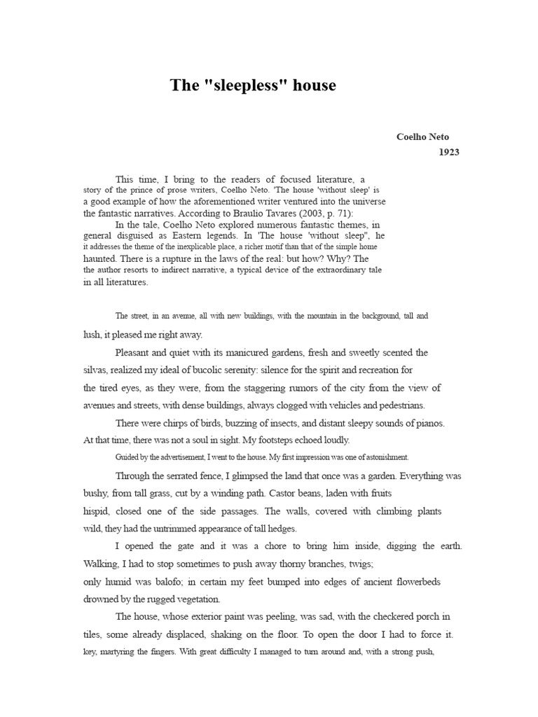 The Mystery of the Sleepless House | PDF