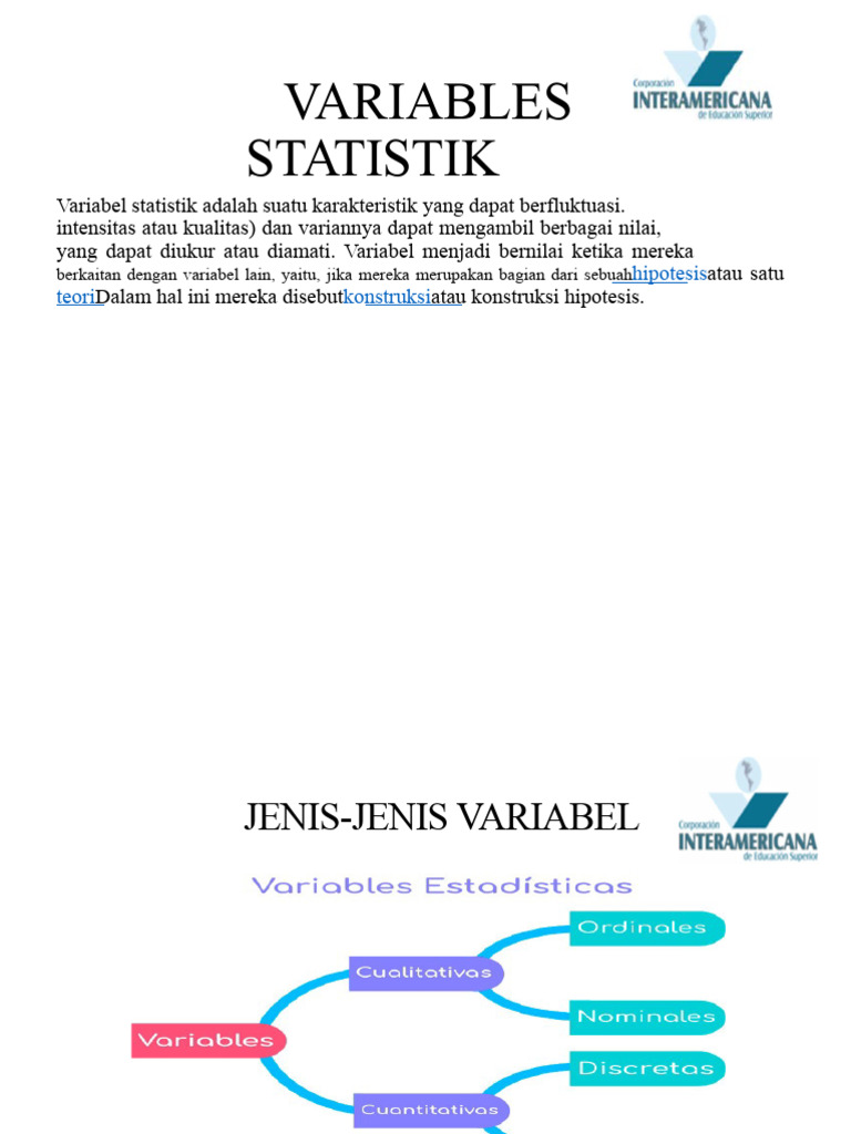 Jenis dan Contoh Variabel Statistik | PDF
