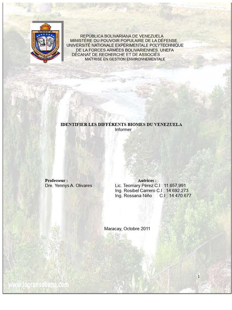 Identifier Les Différents Biomes Du Venezuela | PDF | Environnement ...