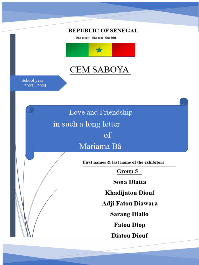 Love and Friendship in Such A Long Letter From Mariama Ba | PDF | Love ...