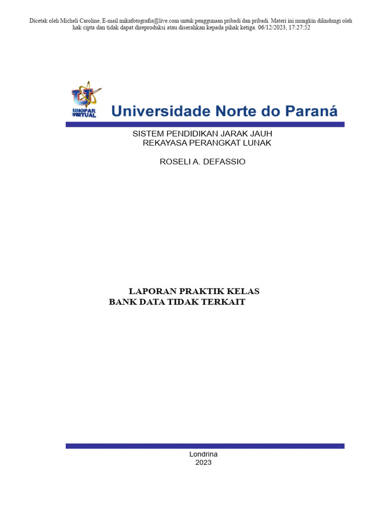 Basis Data Non-Relasional - Laporan | PDF