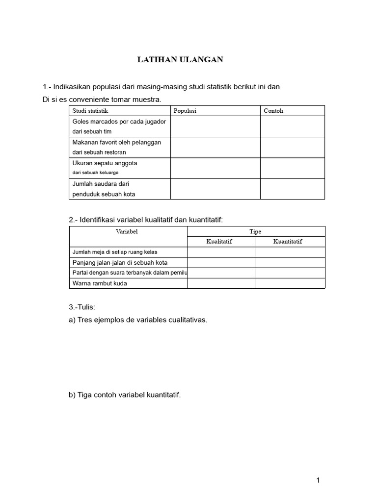 Panduan Studi Statistik dan Variabel | PDF