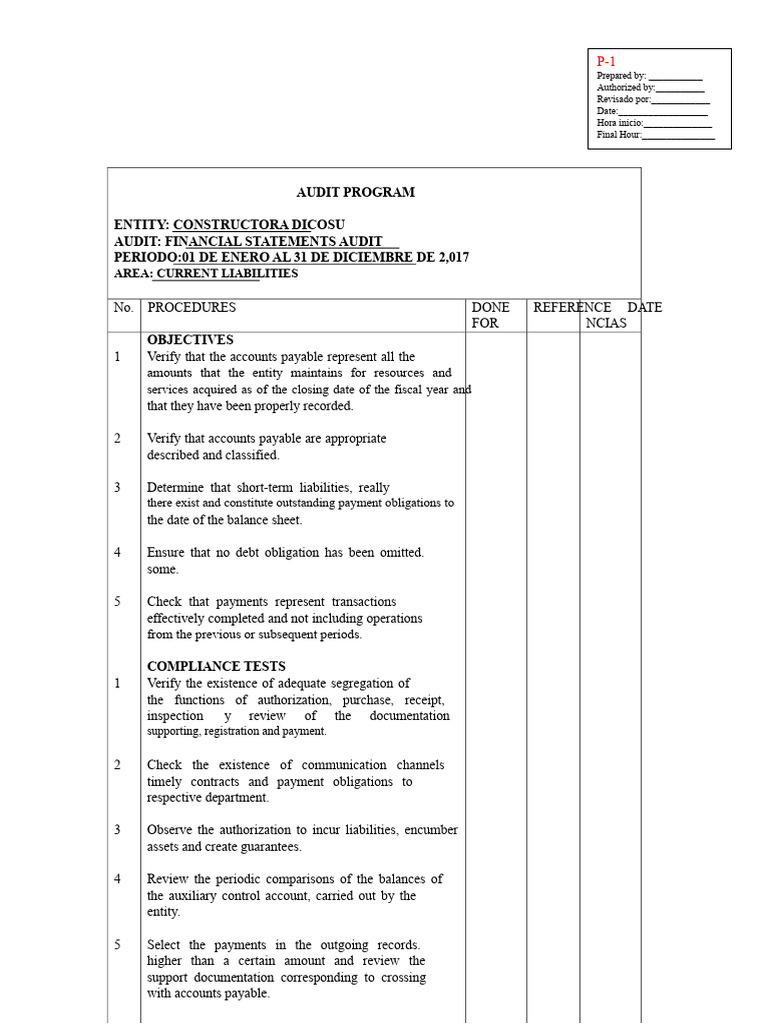 Financial Audit Program for DICOSU | PDF | Audit | Balance Sheet