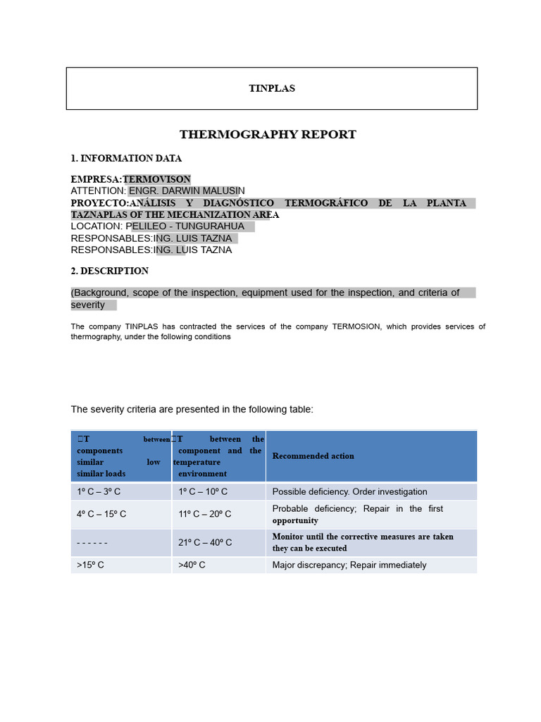 Thermographic Report Model | PDF | Thermography | Fuse (Electrical)