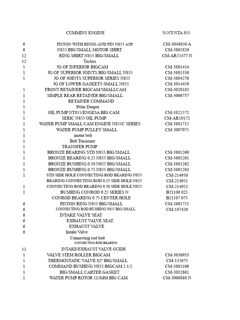 Cummins Series Engine | PDF | Piston | Valve