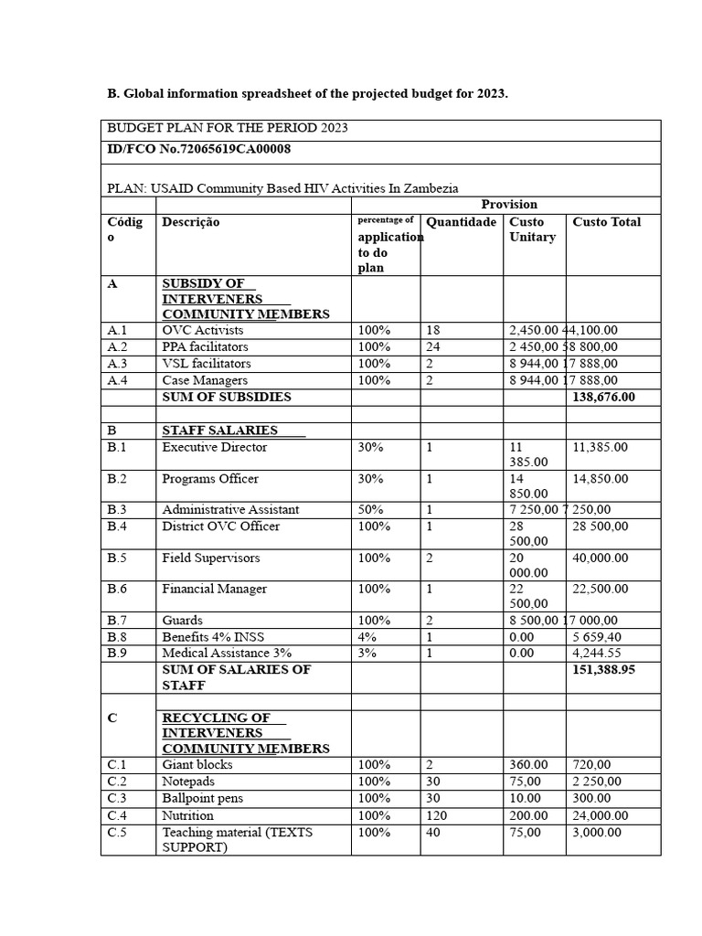 Budget plan | PDF