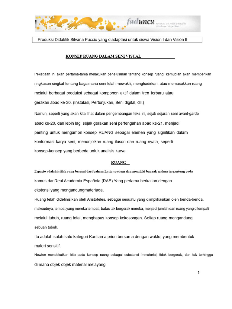 Konsep Ruang dalam Seni Visual Modern | PDF