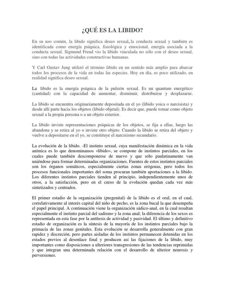 QUÉ ES LA LIBIDO | PDF | Libido | Ciencias del comportamiento