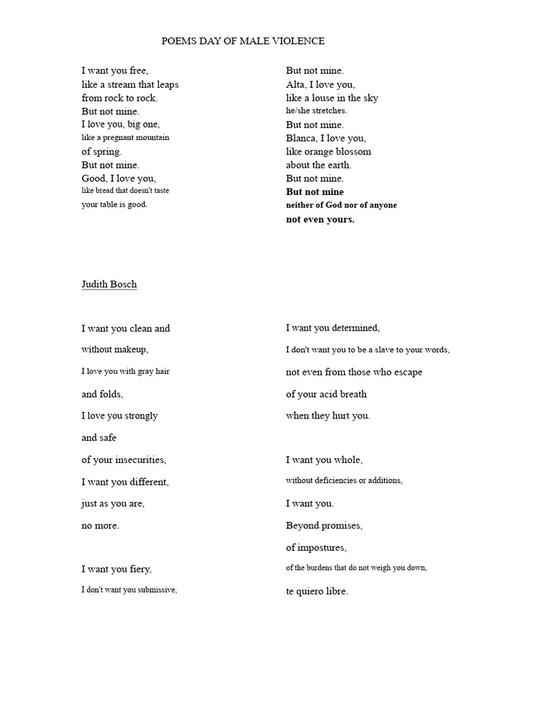 Poems About Gender-Based Violence | PDF