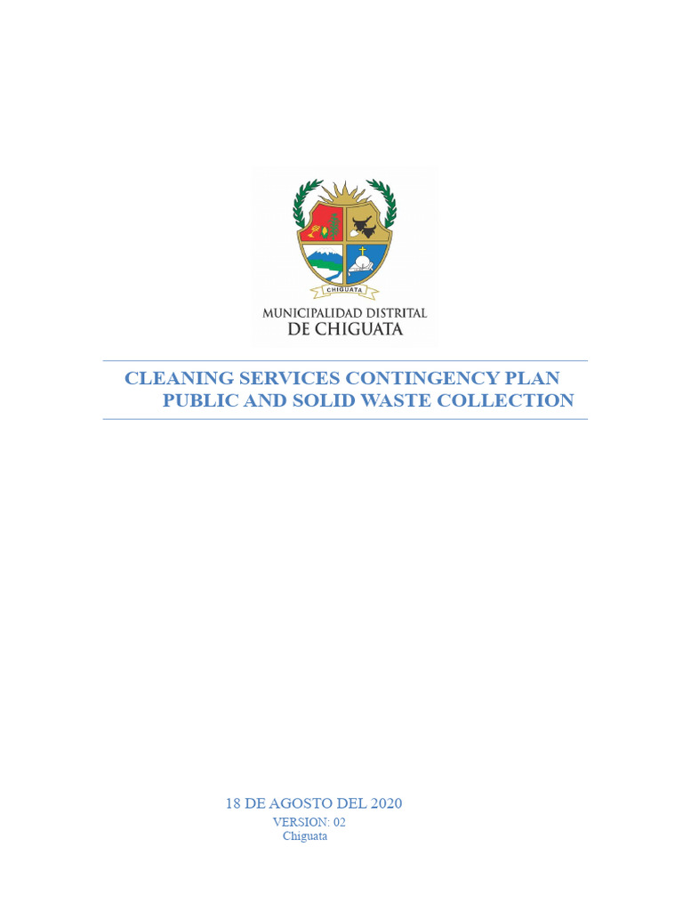Chiguata Waste Collection Contingency Plan | PDF | Occupational Safety ...