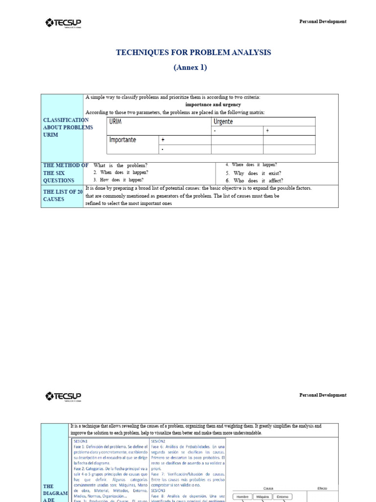 TECHNIQUES FOR PROBLEM ANALYSIS-1 (1).pdf | PDF | Brainstorming ...