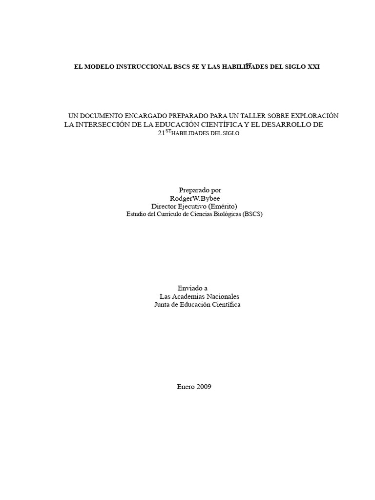 Modelo BSCS 5E y Habilidades del Siglo XXI | PDF | Aprendizaje | Evaluación