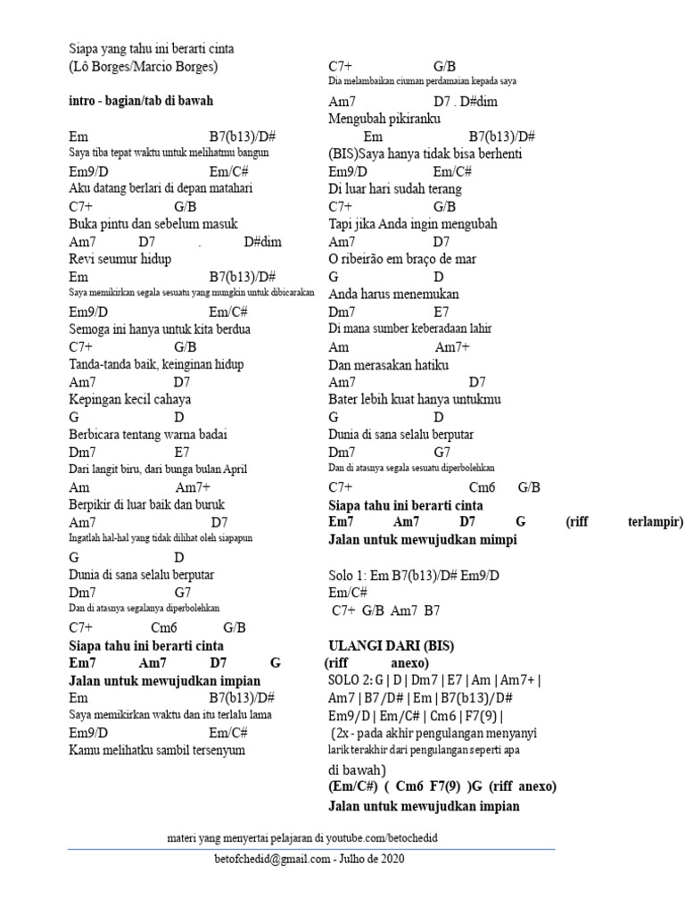 Siapa Tahu Ini Berarti Cinta Notasi Tab | PDF