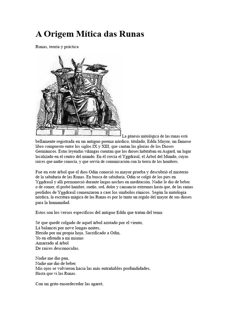 Mitos y Orígenes de las Runas Nórdicas | PDF | Odin | Runas