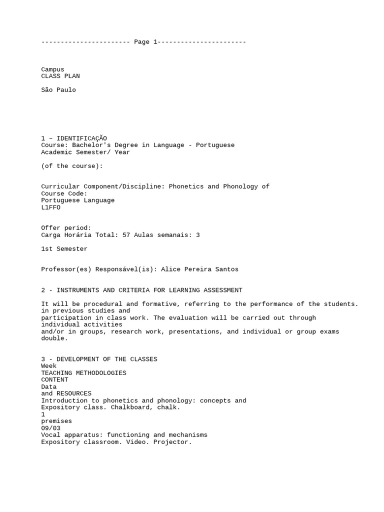 Phonetics and Phonology Course Plan | PDF | Phoneme | Phonology