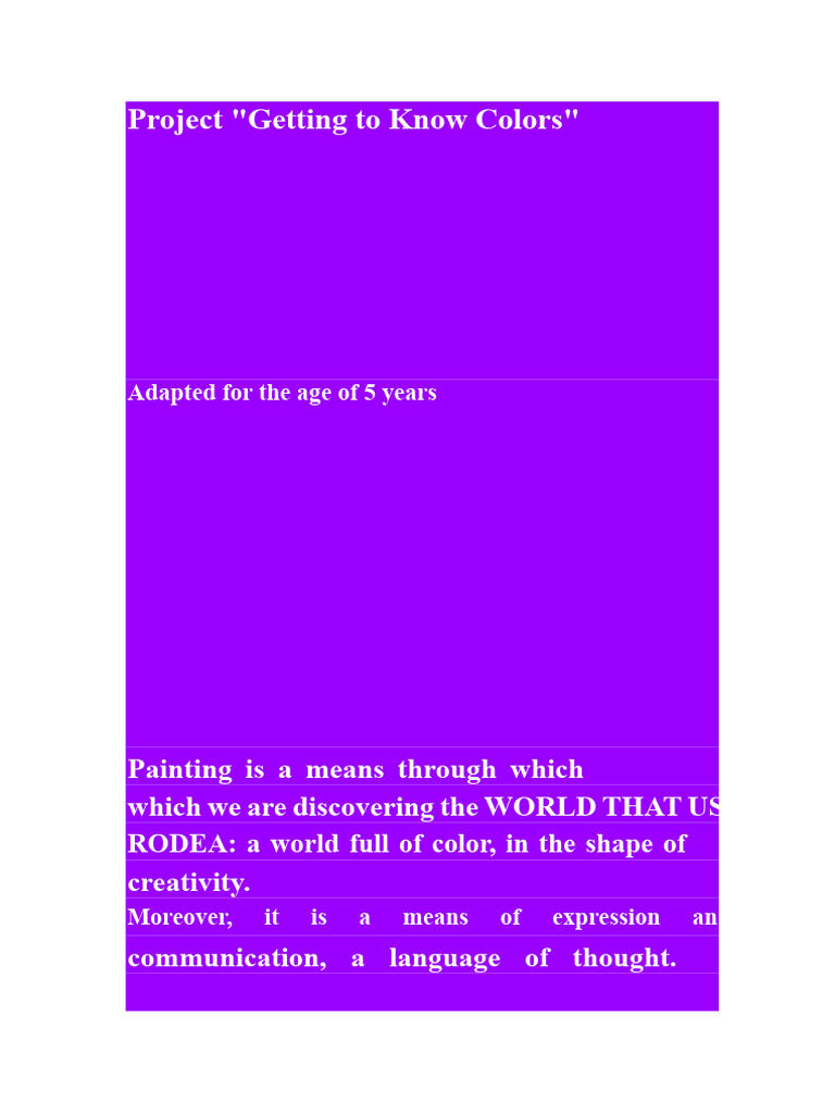 Project A World of Colors PDF | PDF | Color | Magenta