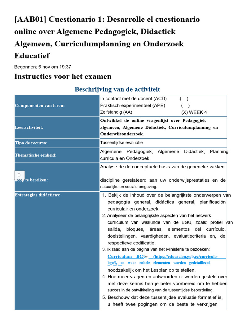Examen_ [AAB01] Vraag 1_ Ontwikkel de online vragenlijst over Algemene ...