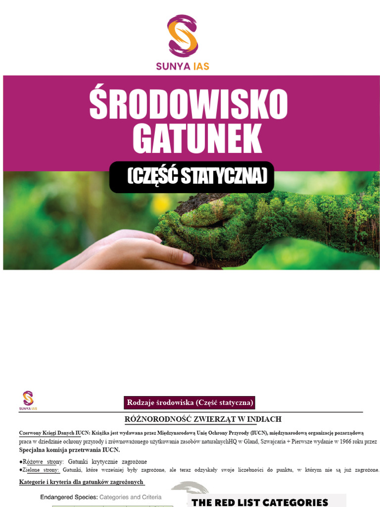 Gatunki Środowiskowe - Sunya IAS - Najlepszy Dokument | PDF