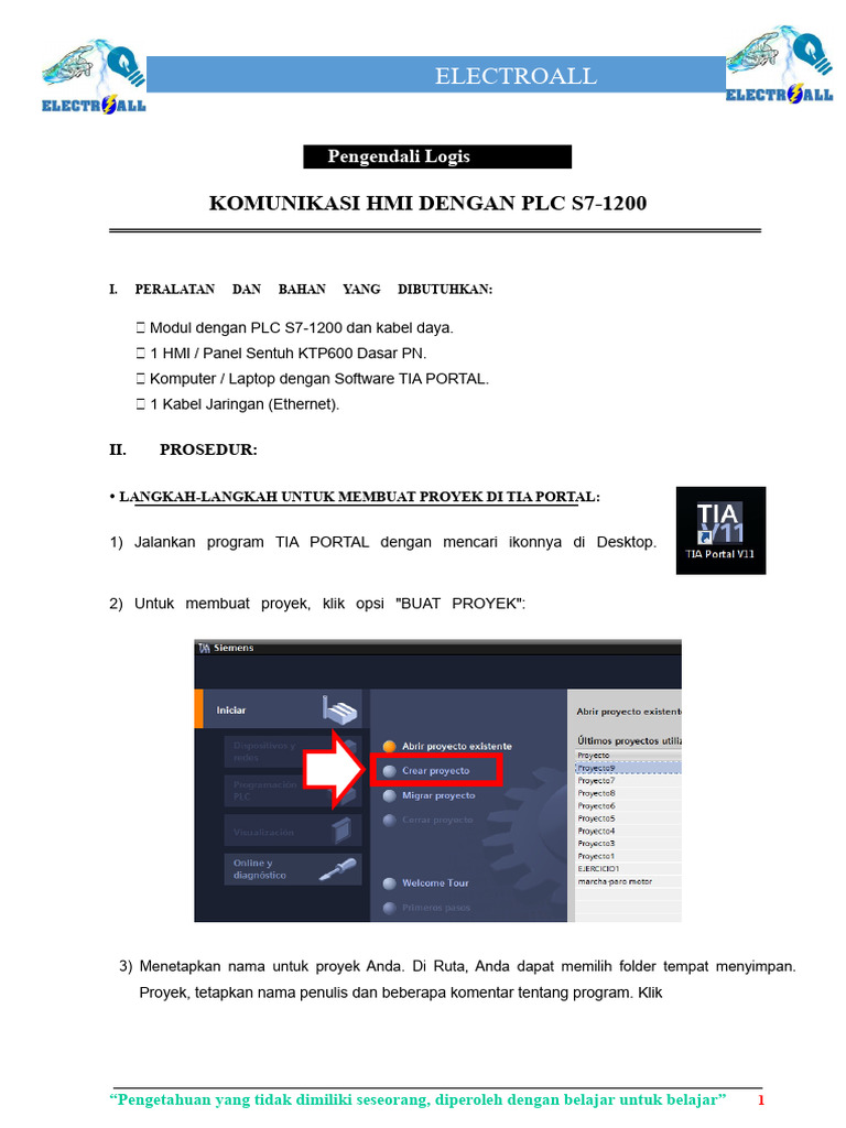 Panduan HMI dan PLC S7-1200 TIA Portal | PDF
