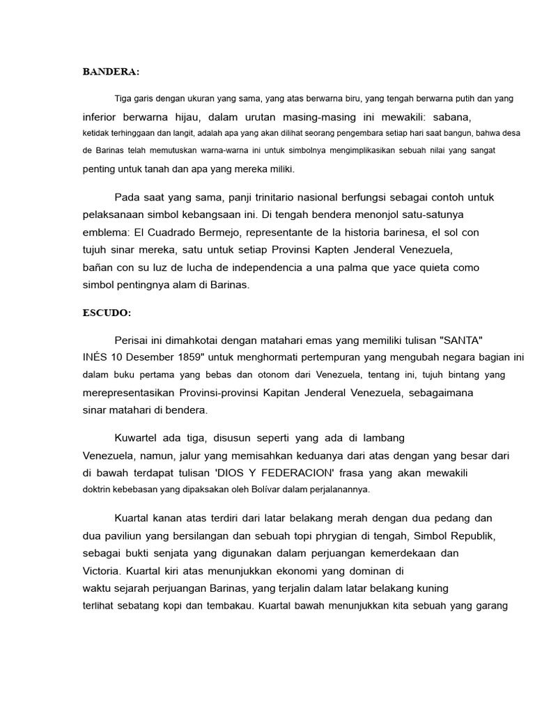 SIMBOL PATRIOTIK NEGARA BARINAS | PDF