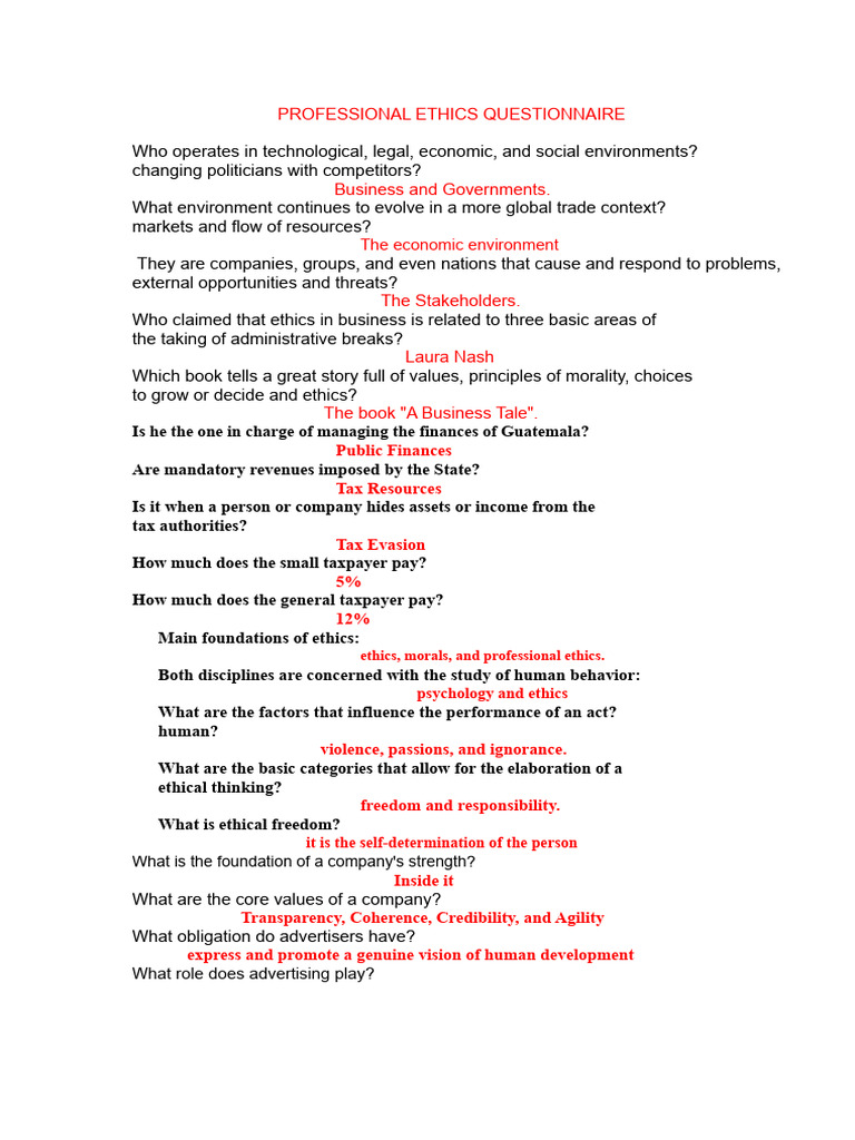Professional Ethics in Business Practices | PDF | Taxes | Corruption