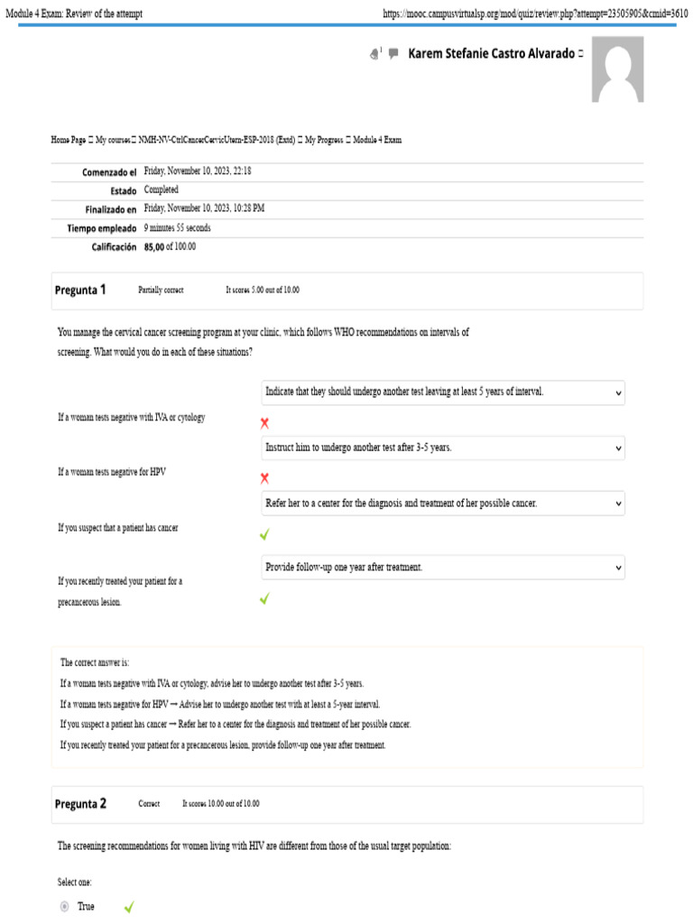 Cervical Cancer Screening Exam Review | PDF | Cervical Cancer | Medical ...