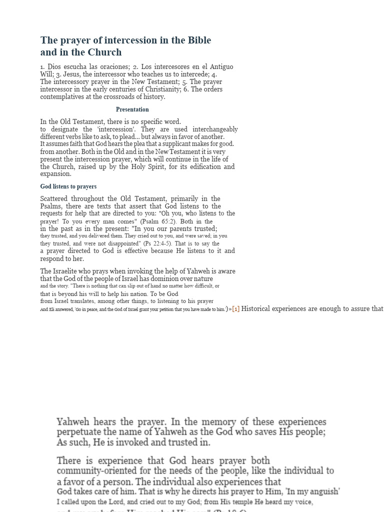 The Prayer of Intercession in The Bible and in The Church | PDF ...