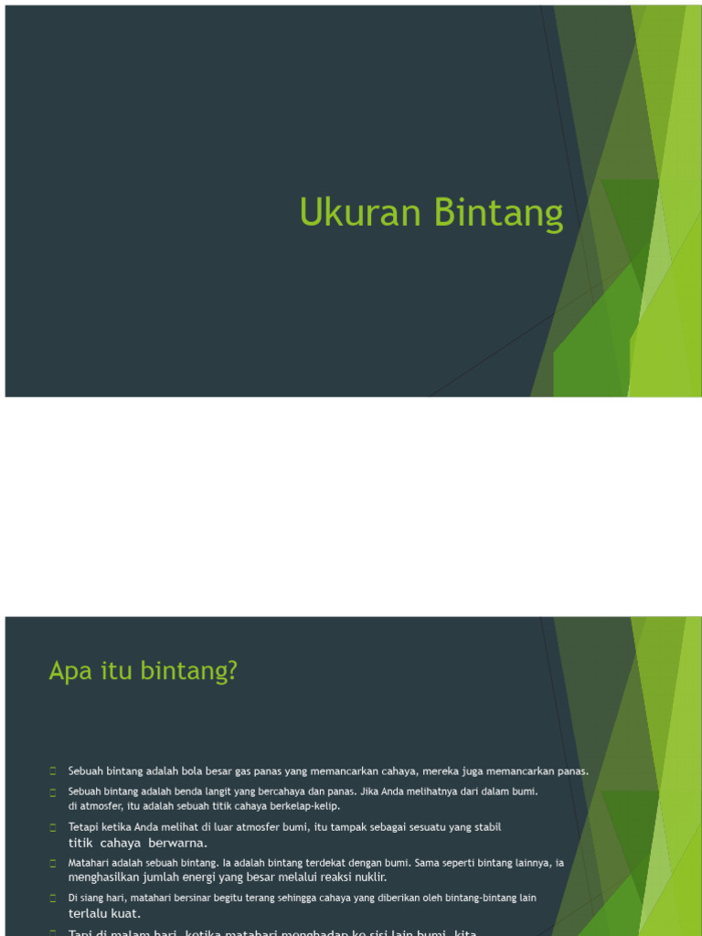 Ukuran dan Jenis Bintang di Langit | PDF