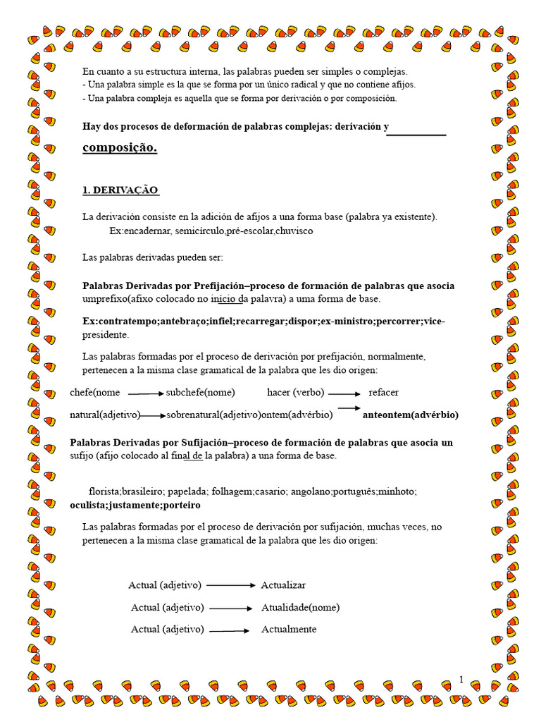 Formación de Palabras: Derivación y Composición | PDF | Palabra | Adverbio