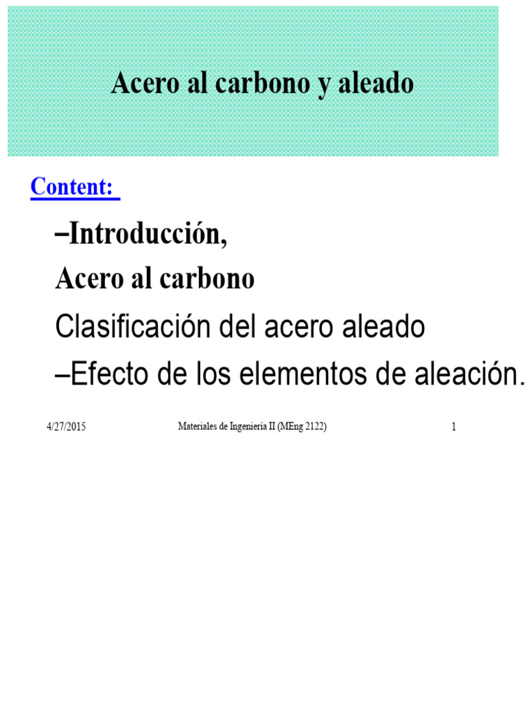 Acero al Carbono y Aleado.pdf | PDF | Aleación | Acero inoxidable
