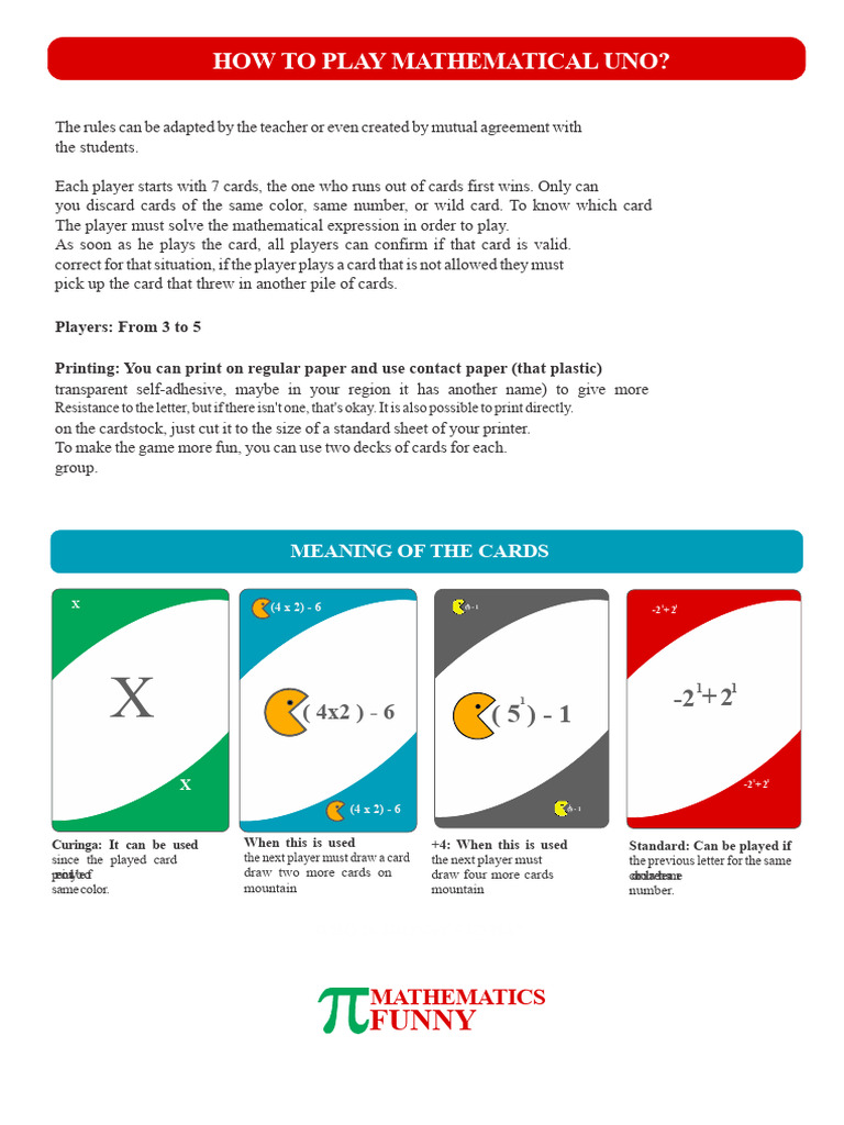 UNO of Mathematics | PDF | Tabletop Games | Gaming