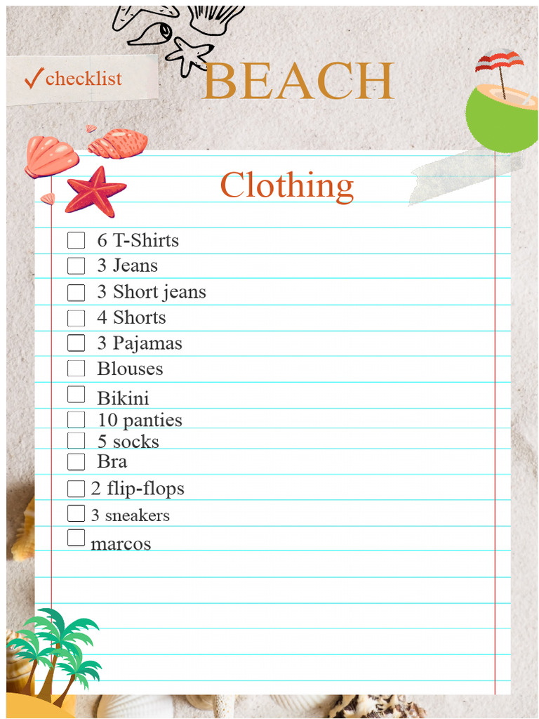 Beach Checklist (1) | PDF