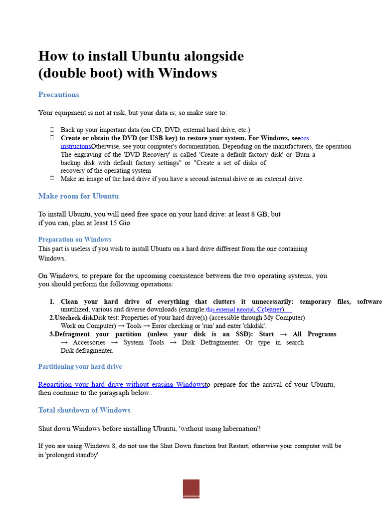 Install Ubuntu Dual Boot with Windows | PDF | Domain Name System ...