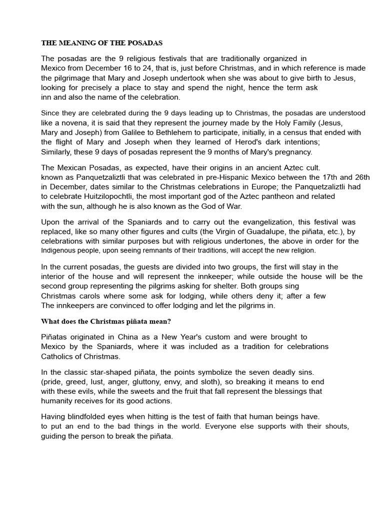 Understanding Mexican Posadas and Traditions | PDF | Seven Deadly Sins